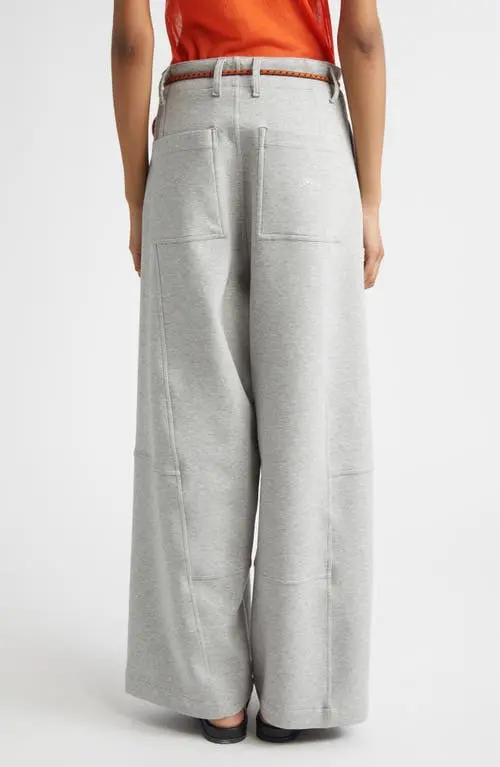 Plan C Cotton-blend Scuba Knit Wide Leg Pants