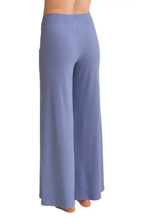 Fleur't Wide Leg Lounge Pants - Denim Waffle