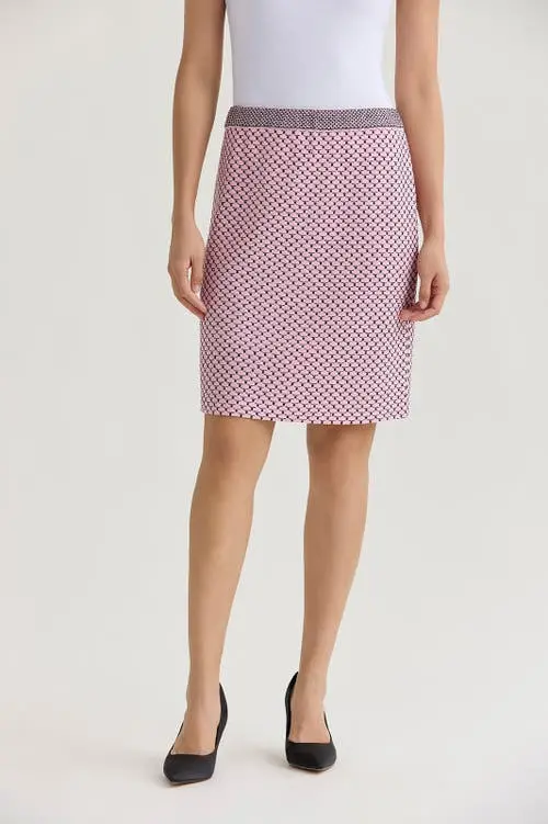 Ming Wang Shell Stitch Knit Straight Skirt