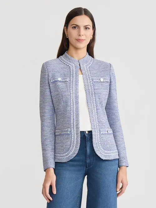 Misook Melange Tweed Knit Jacket