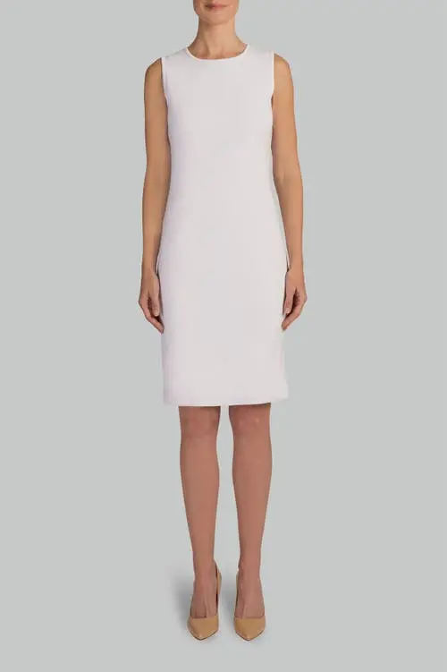 Ming Wang Sleeveless Crew Neck Knit Dress With Slits