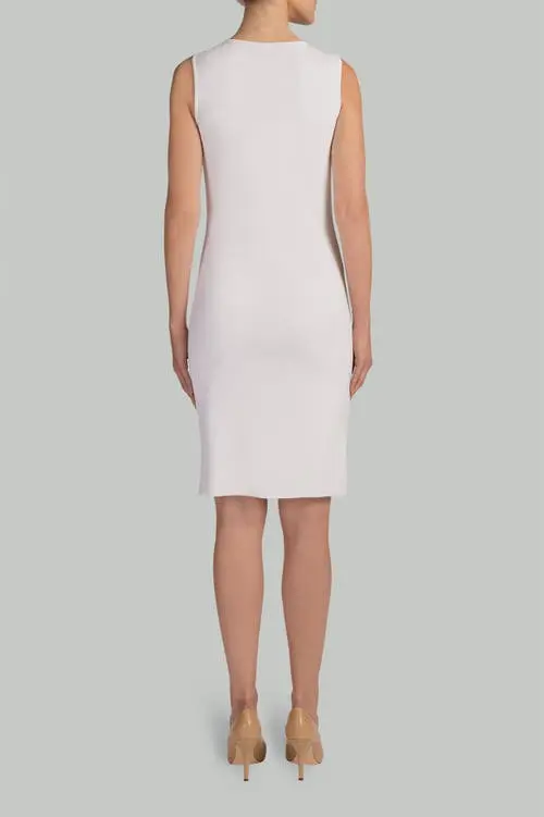 Ming Wang Sleeveless Crew Neck Knit Dress With Slits