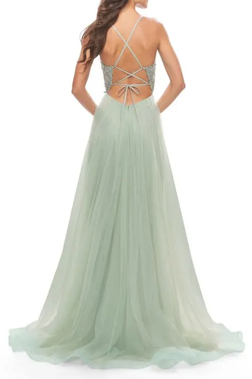 La Femme Tulle Gown With Lace Bodice