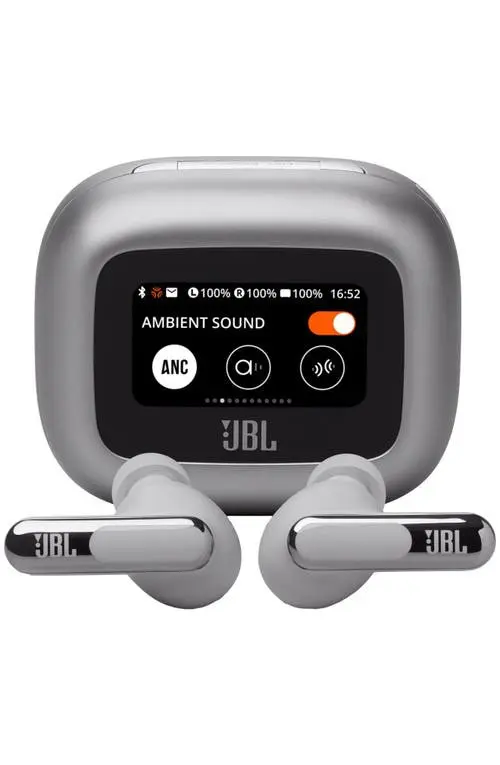 JBL Live Beam 3 True Wireless Noise-cancelling Closed-stick Earbuds - Silver