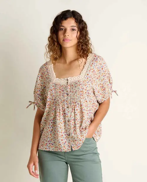 TOAD & CO Manzana Peasant Shirt With Lace Trim