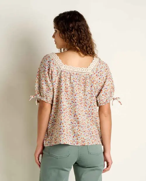 TOAD & CO Manzana Peasant Shirt With Lace Trim