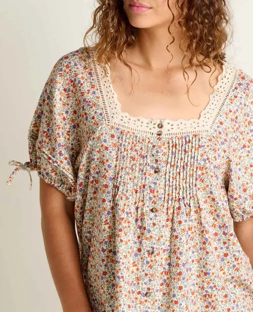TOAD & CO Manzana Peasant Shirt With Lace Trim