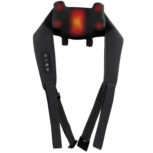 MIKO Wave Neck & Back Massager Heated And Hands Free Motion - Black