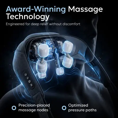 MIKO Wave Neck & Back Massager Heated And Hands Free Motion