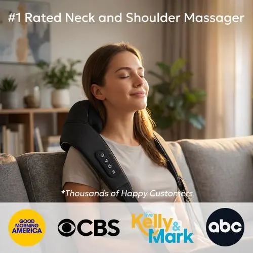MIKO Wave Neck & Back Massager Heated And Hands Free Motion
