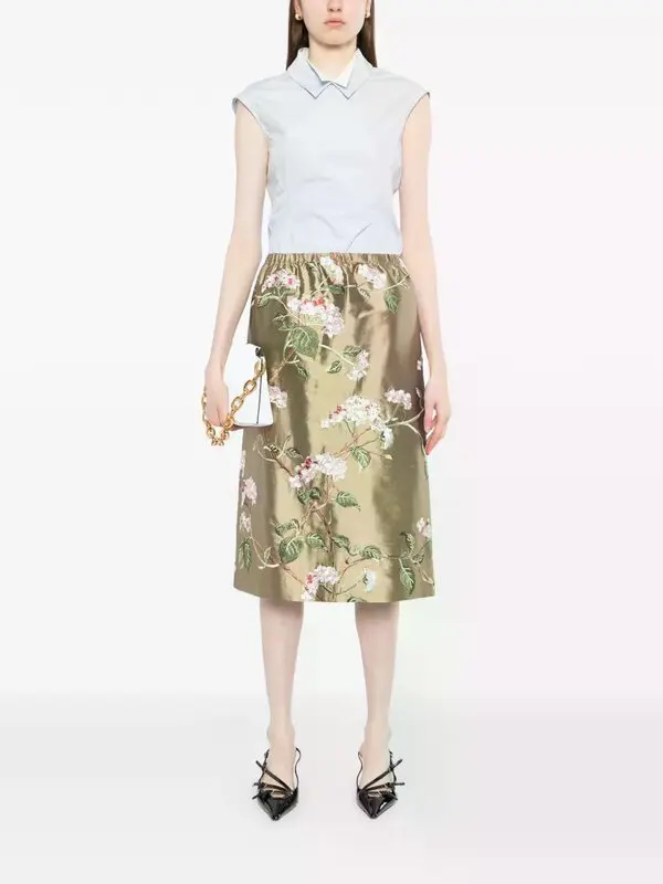 AO YES Floral-embroidered Skirt
