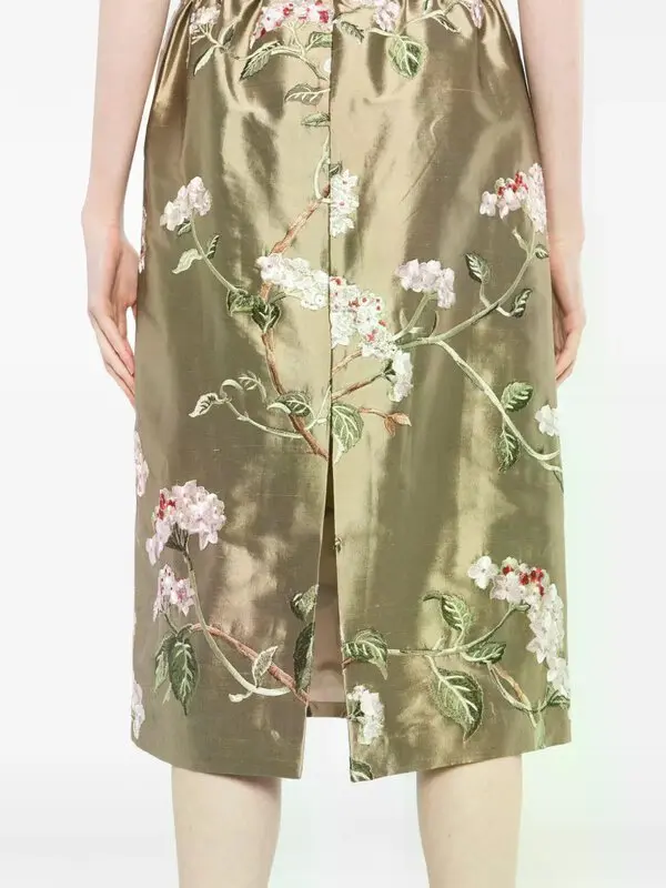 AO YES Floral-embroidered Skirt
