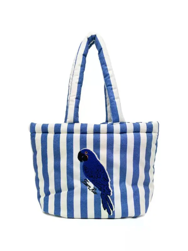 Farm Rio Parrot Striped Tote Bag