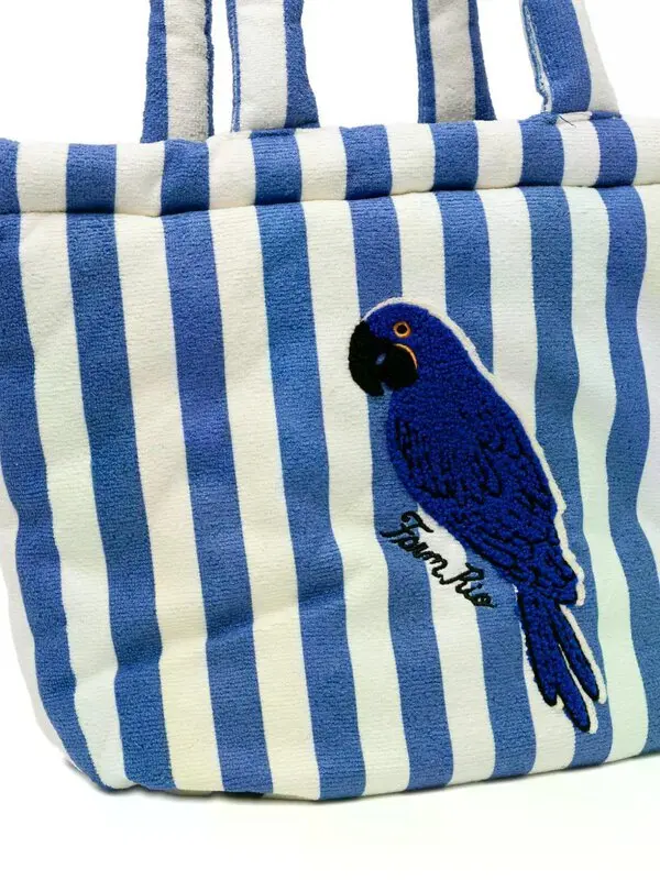 Farm Rio Parrot Striped Tote Bag