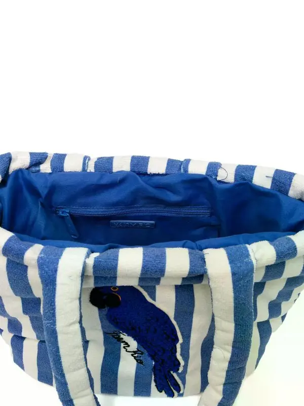Farm Rio Parrot Striped Tote Bag