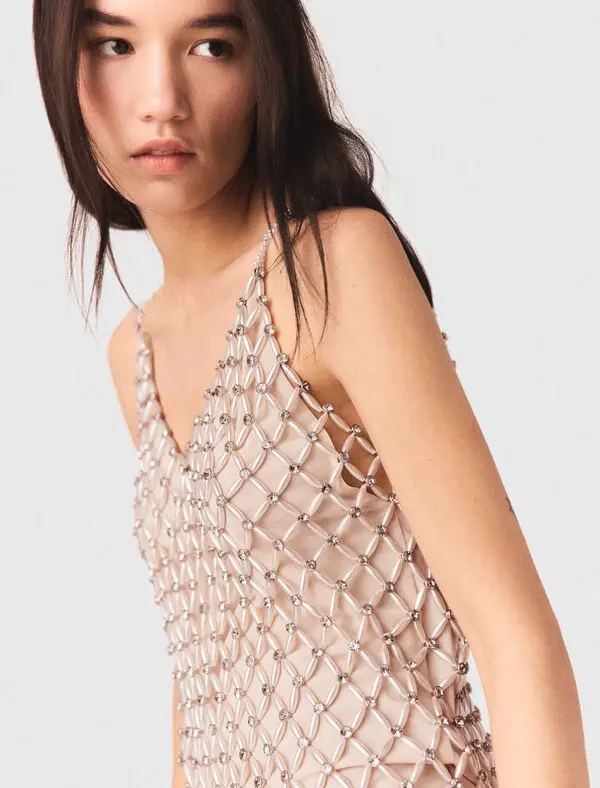 Maje Embellished Beaded Mini Dress - Ecru