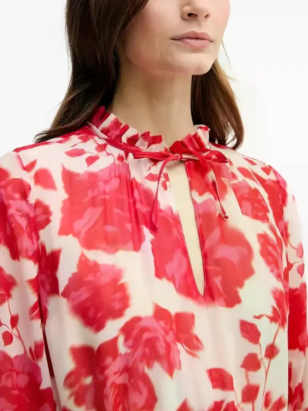 MARC AUREL Ruffled Floral-print Midi Dress