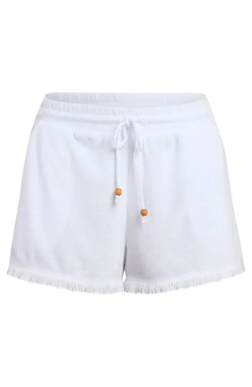 La Blanca Fringe Drawstring Terry Shorts