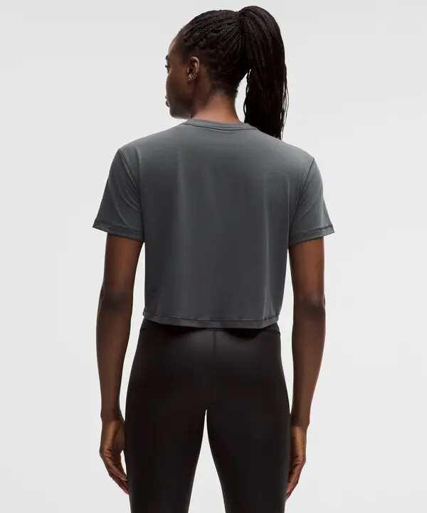 Lululemon Jersey Training Cropped Short-sleeve Shirt - Coal/graphite Grey