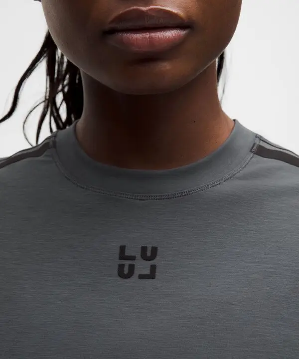 Lululemon Jersey Training Cropped Short-sleeve Shirt - Coal/graphite Grey
