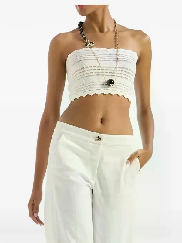 GENNY Scalloped Knitted Bandeau Top