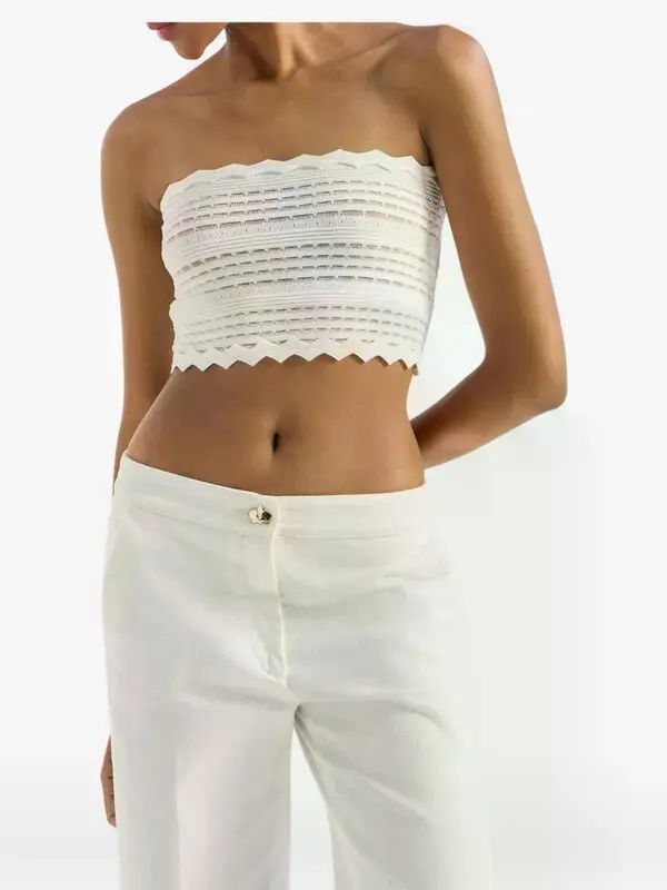 GENNY Scalloped Knitted Bandeau Top
