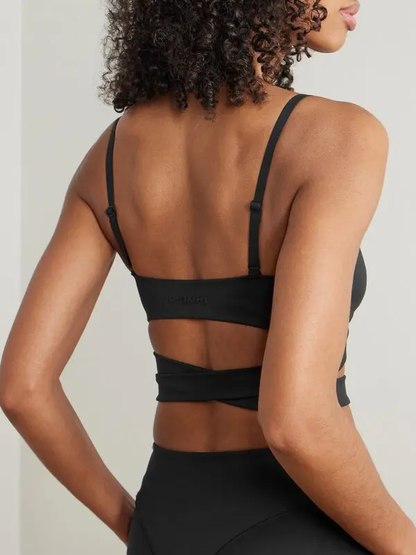 SKIMS Nike Wrap Front Bra - Black