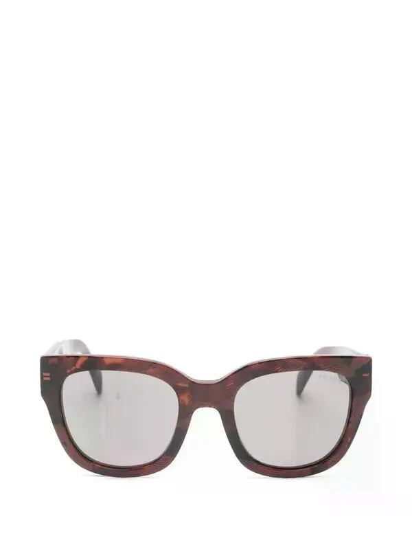 Prada Patterned Square Frame Sunglasses - Brown