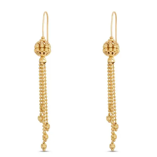 TOSCANO Beaded Dangle Earrings With Tassels In 14k Yellow Gold - Yg
