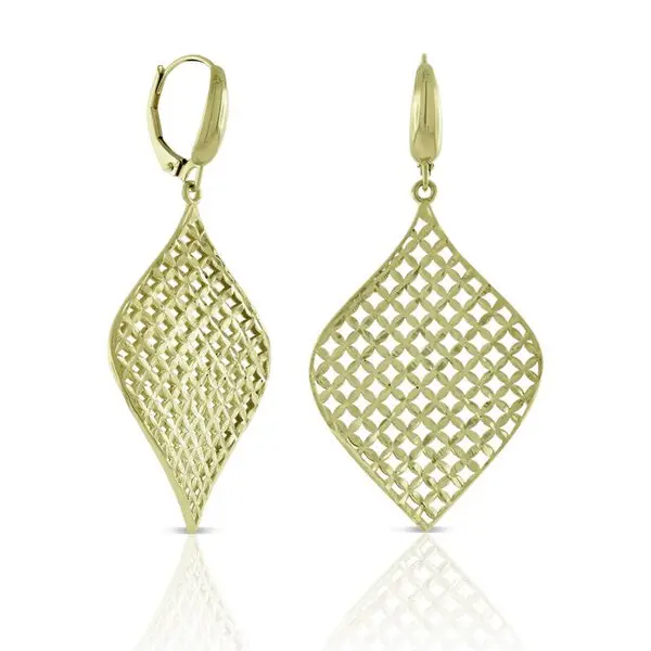 TOSCANO Mesh Fan Drop Earrings 14k - Yg