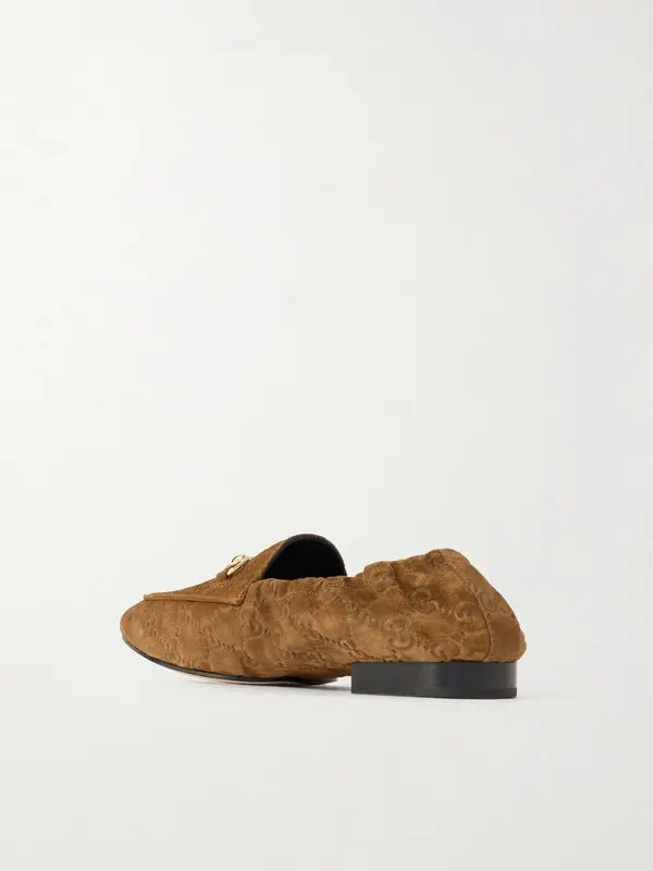 Gucci Horsebit-embellished Logo-debossed Suede Loafers