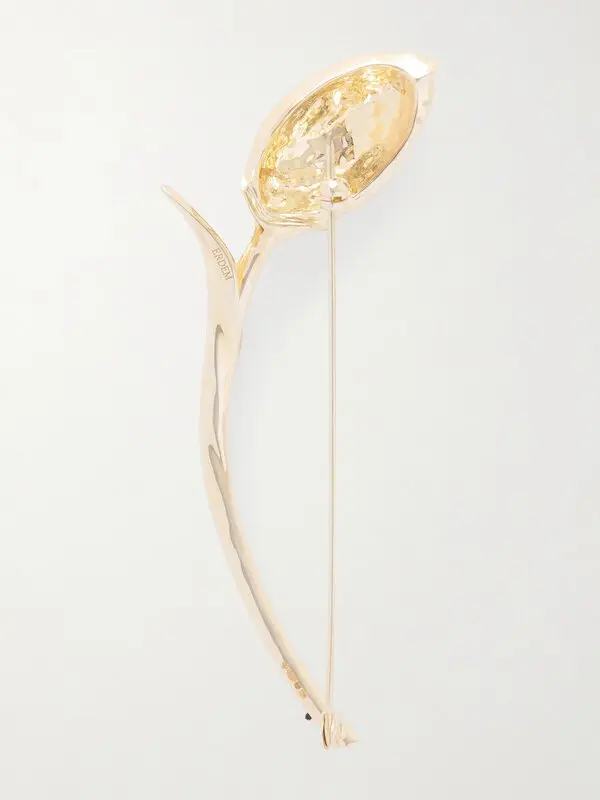 Erdem Bloom-plated Silver Brooch