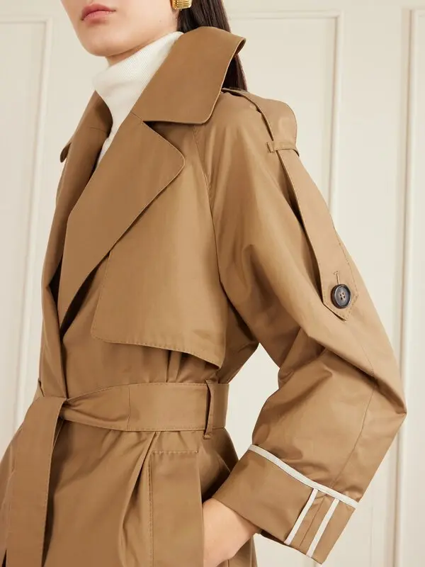 Max Mara Belted Cotton-blend Gabardine Trench Coat - Brown
