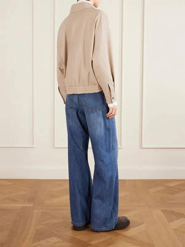 Brunello Cucinelli Leather Jacket - Neutrals