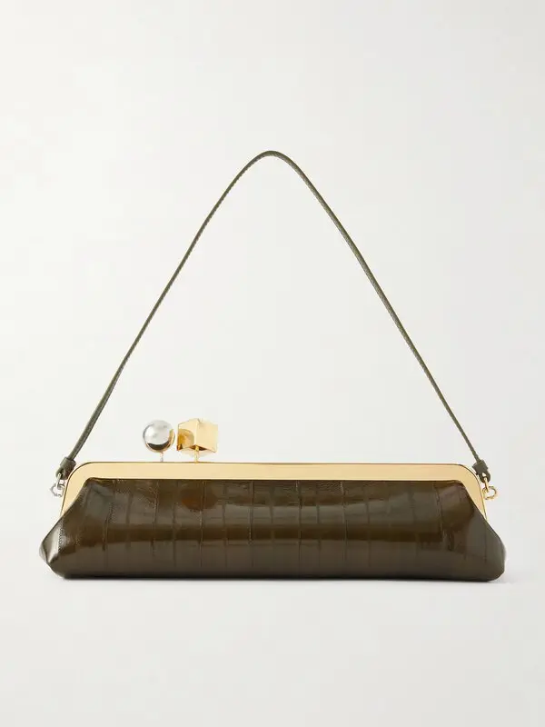 Jacquemus Salon Eel Clutch - Green