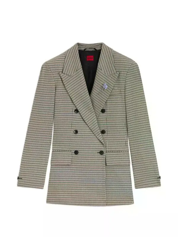 Hugo Micro Houndstooth Double-breasted Blazer