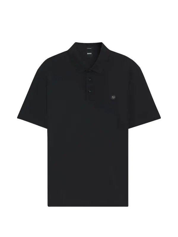 BOSS Logo-patch Polo Shirt - Black