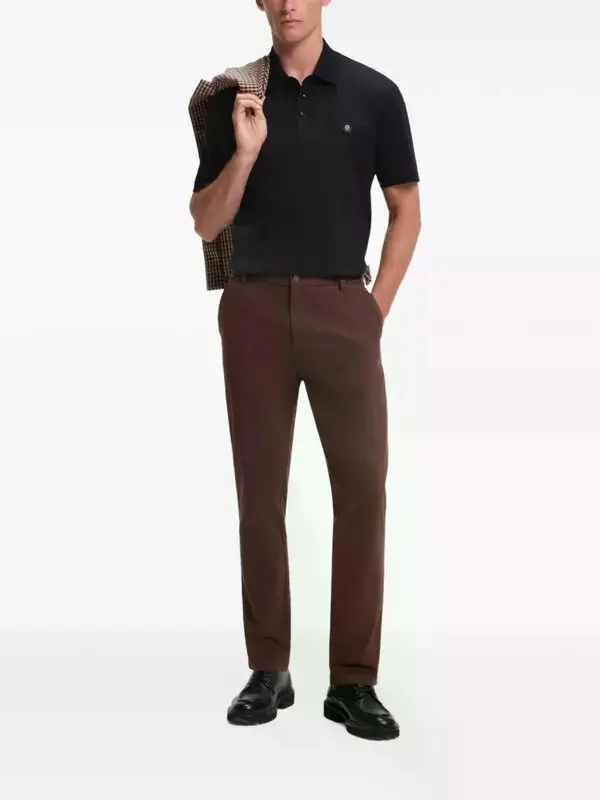 BOSS Mercerized-cotton Polo Shirt With Double B Monogram - Black