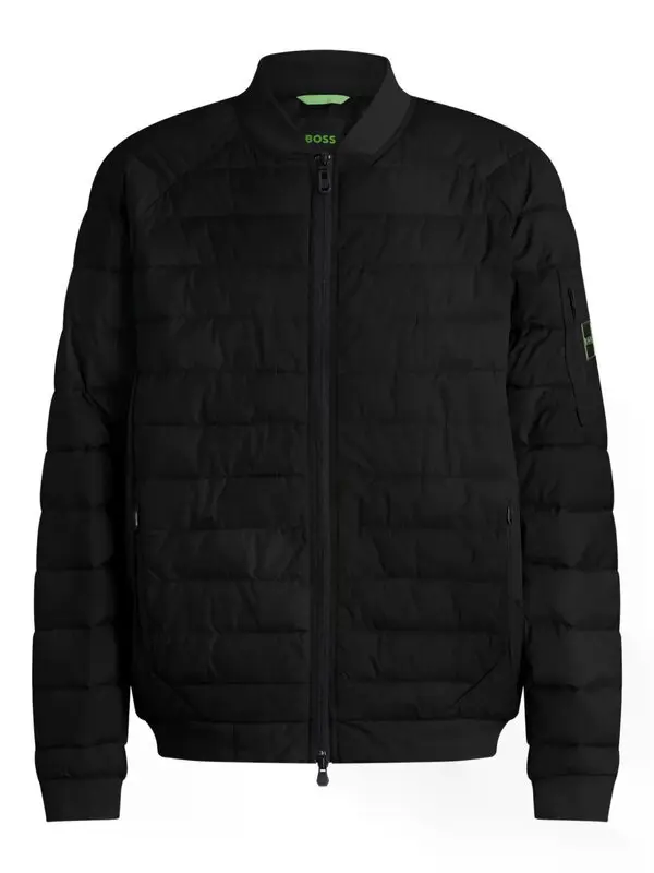 BOSS Quilted Bomber Jacket - Black