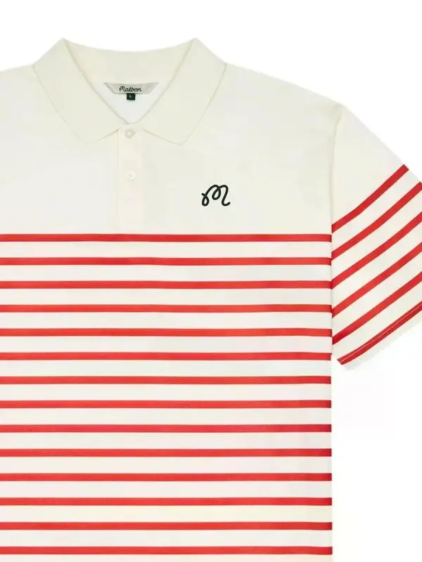 MALBON Striped-pattern Polo Shirt - Neutrals