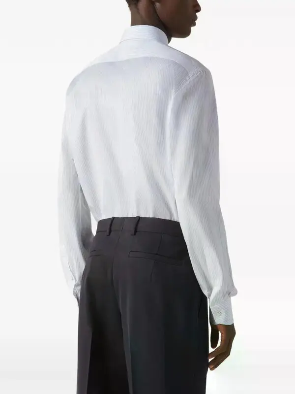 Zegna Striped Cotton Shirt - White
