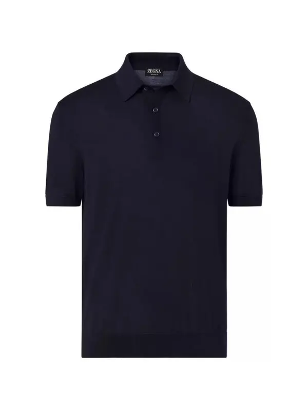 Zegna Button-up Polo Shirt - Blue