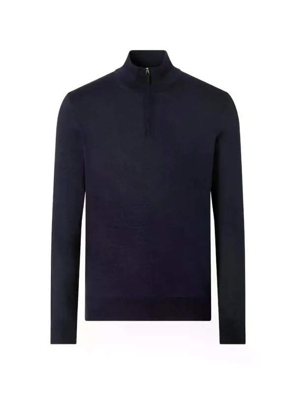 Zegna Mélange Zip Mock-neck Sweater