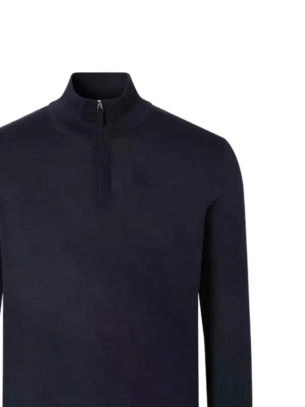Zegna Mélange Zip Mock-neck Sweater