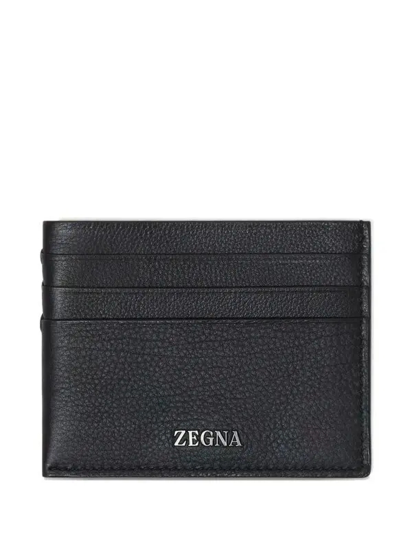 Zegna Leather Card Holder - Black