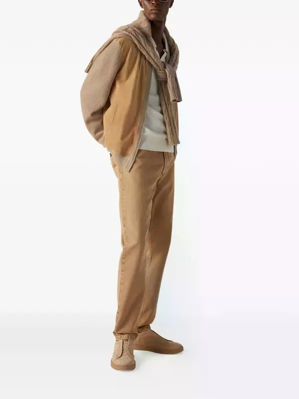 Zegna Panelled Bomber Jacket - Neutrals