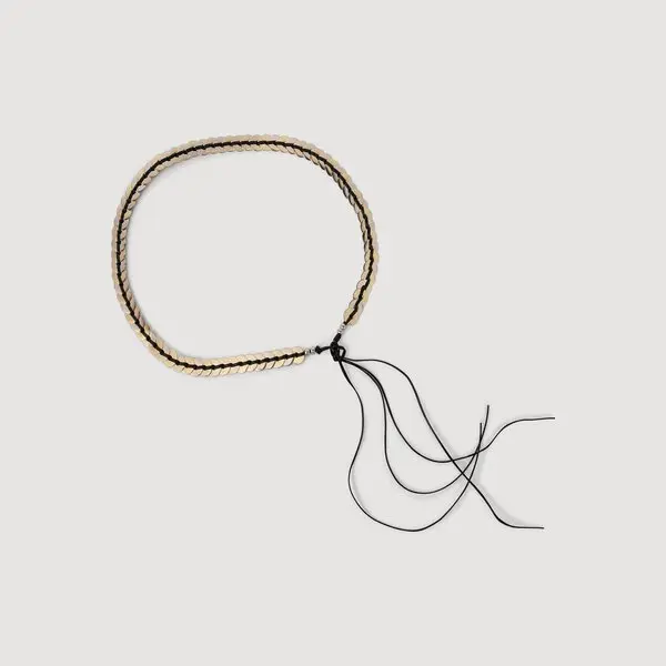 Sandro Jewelry Belt With Leather Tie - Silver