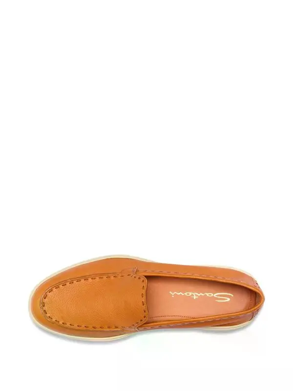 Santoni Round-toe Leather Loafers