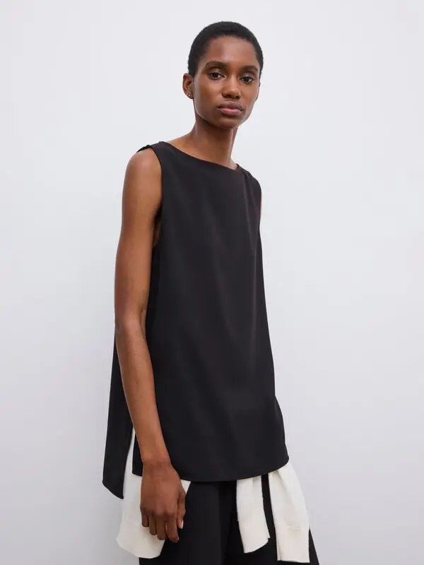 HOUSE OF DAGMAR Sleeveless Crepe Top