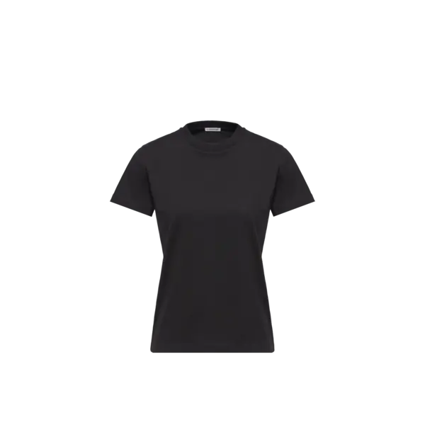 Moncler Embroidered Logo Cotton T-shirt - Black
